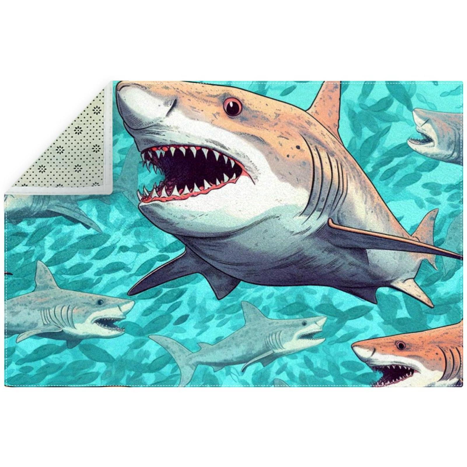 Shark Polyester Office Rugs - Durable Right-Angle Floor Mat for ...