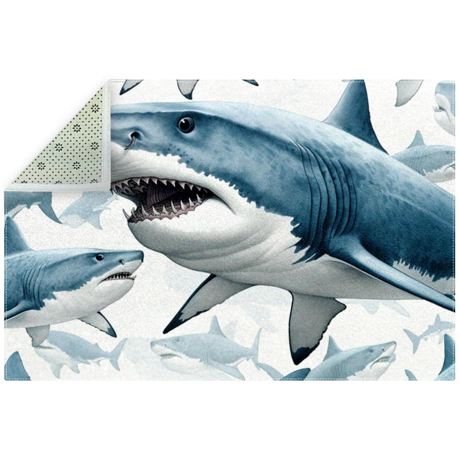 Shark Polyester Right-Angle Floor Mat for Comfort and Style - Durable ...