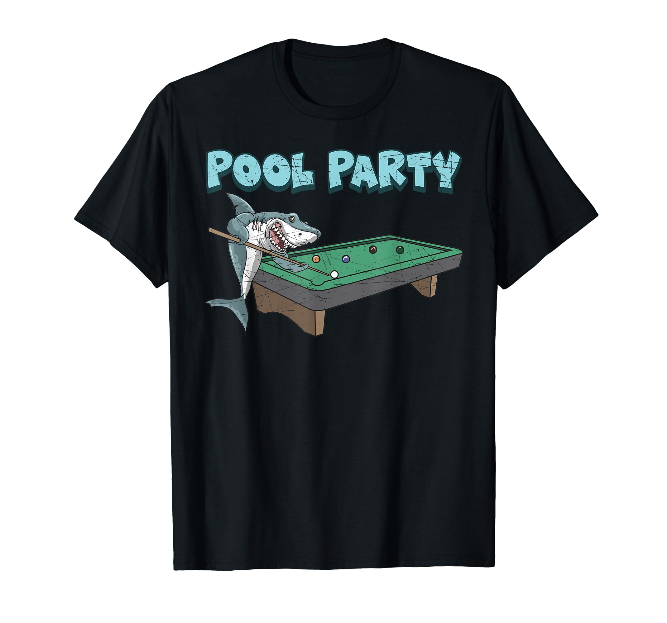 Shark Pool Party Pun Billiard Summer Beach Pool Player T-Shirt ...