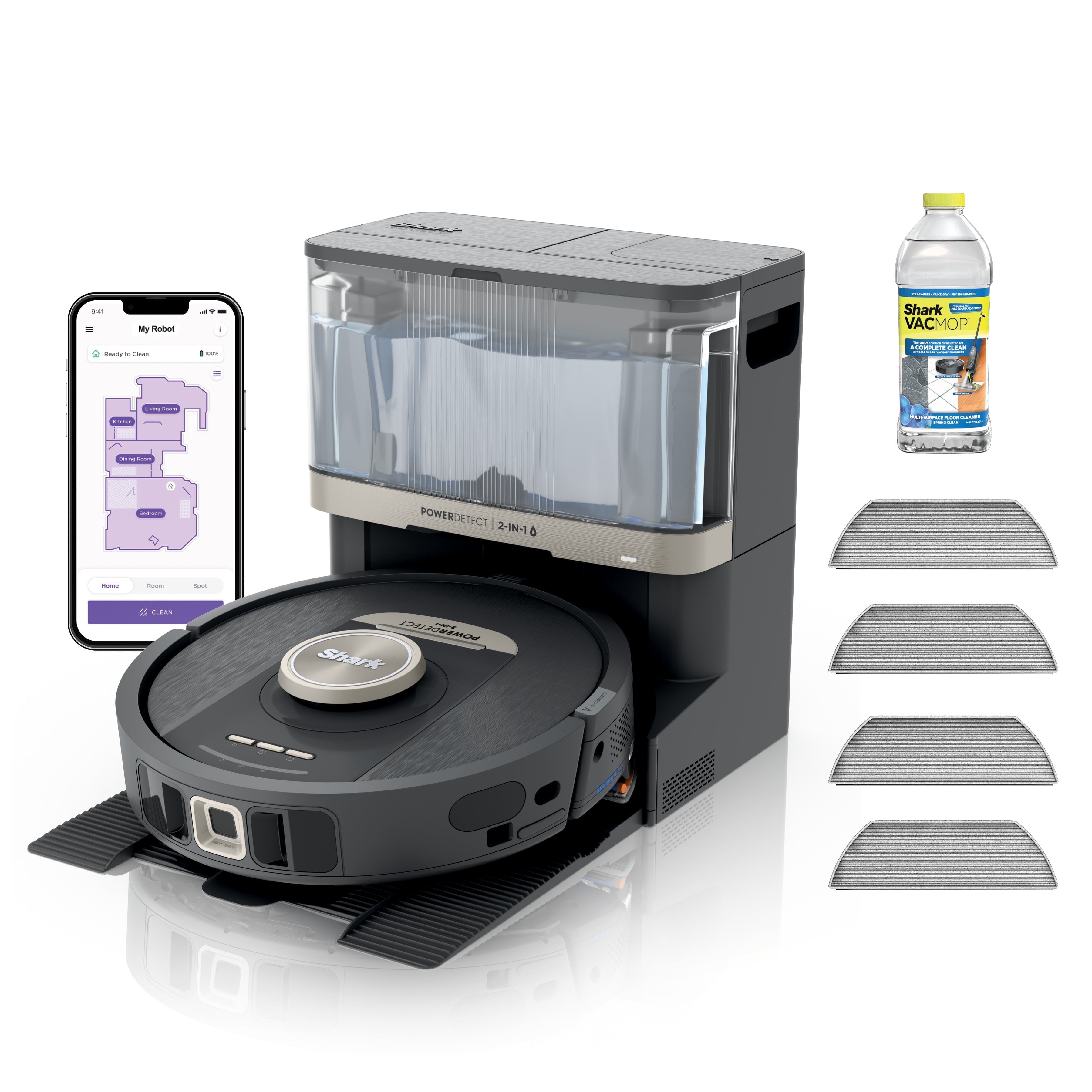 Shark PowerDetect 2-in-1 Robot Vacuum and Mop with NeverTouch Base ...