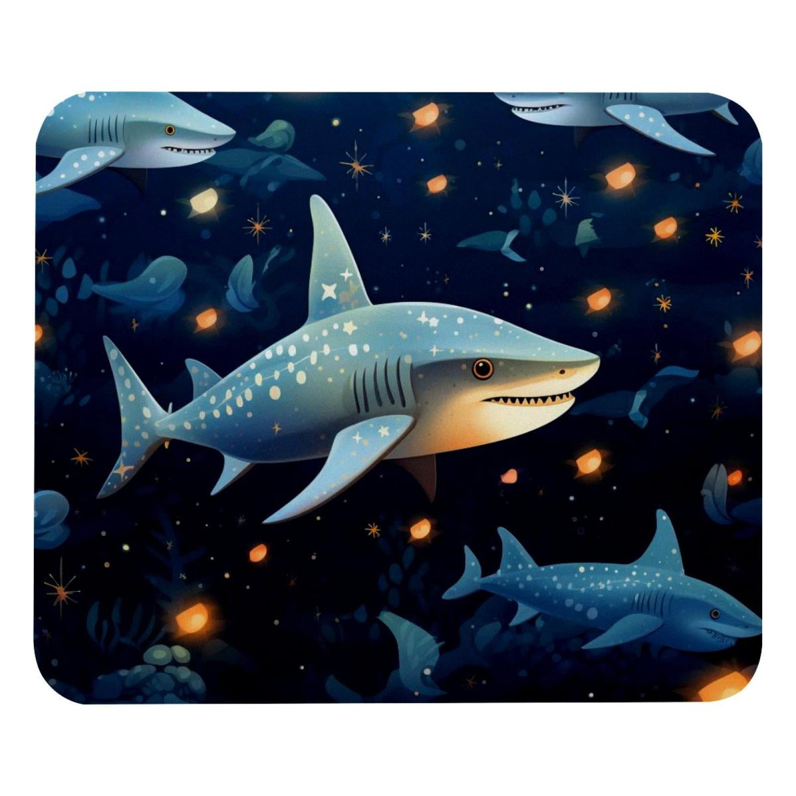 Shark Printed Non-Slip Rubber Bottom Gaming Mouse Pad 8.3x9.8 Inch ...