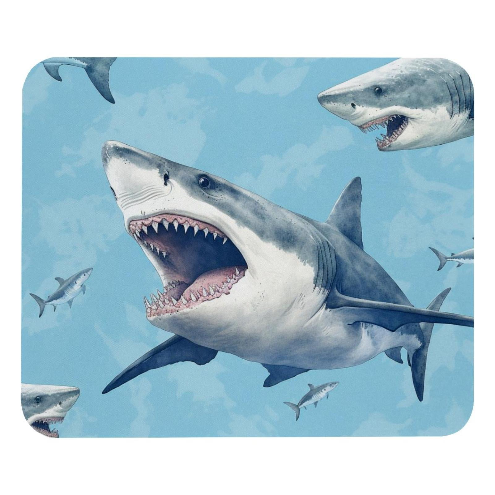 Shark Printed Non-Slip Rubber Bottom Gaming Mouse Pad 8.3x9.8 Inch ...