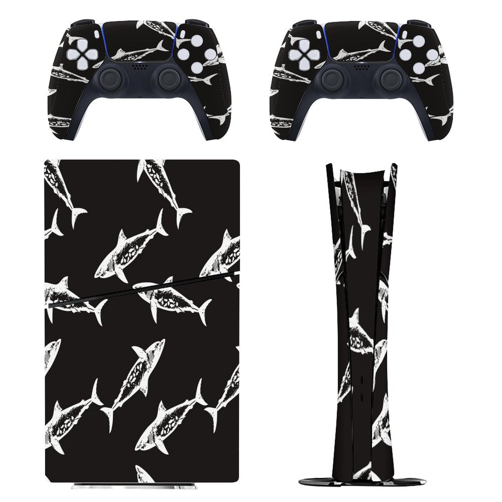 Shark Repeat Pattern PS5/PS5 Slim Digital Disc Skin Sticker For Console ...
