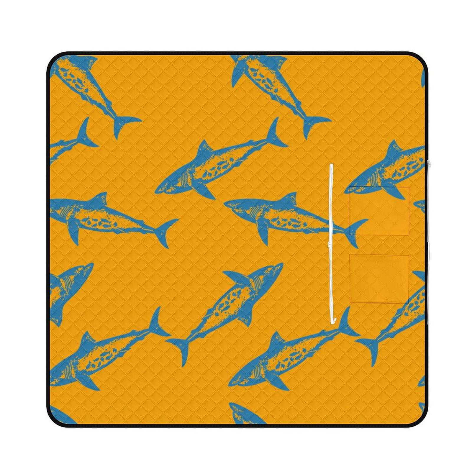 Shark Repeat Pattern Waterproof Beach Mat Folding Mattress Portable ...