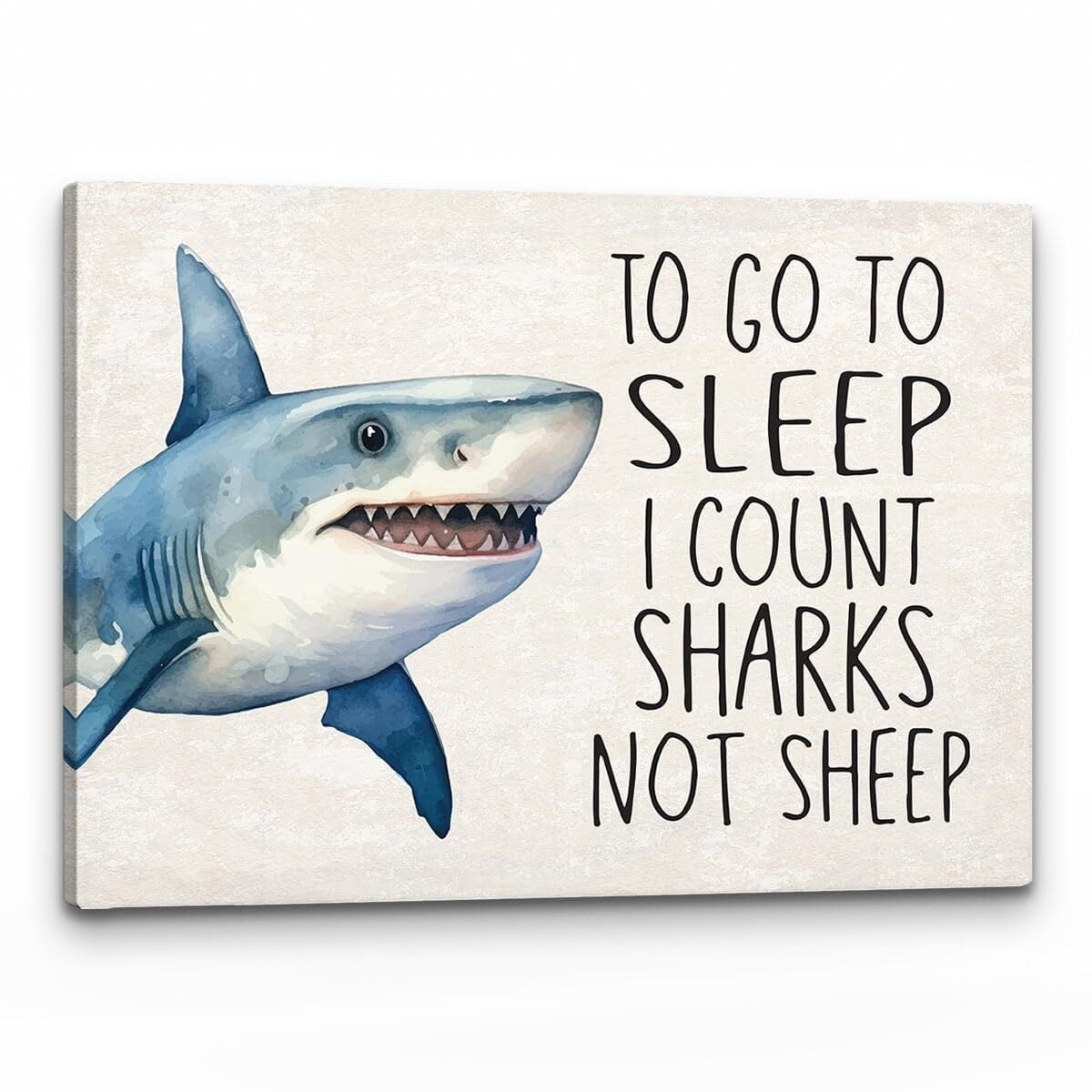 Shark Room Decor & Ocean Shark Themed Poster Print Canvas Artwork For ...