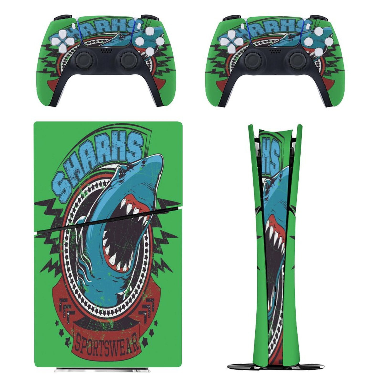 Shark Rushed Out of The T-shirt Text PS5/PS5 Slim Digital Disc Skin ...