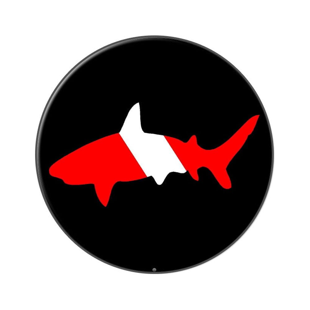 Shark Scuba Symbol on Black - Diver Dive Lapel Hat Pin Tie Tack Large ...