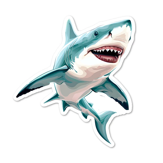 Shark, Sealife, Sticker, Water Resistant, Indoor Use,Phone Decal Water ...
