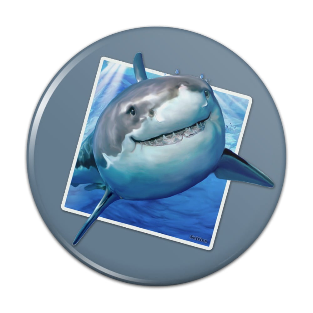 Shark Selfie Picture Great White Pinback Button Pin - Walmart.com