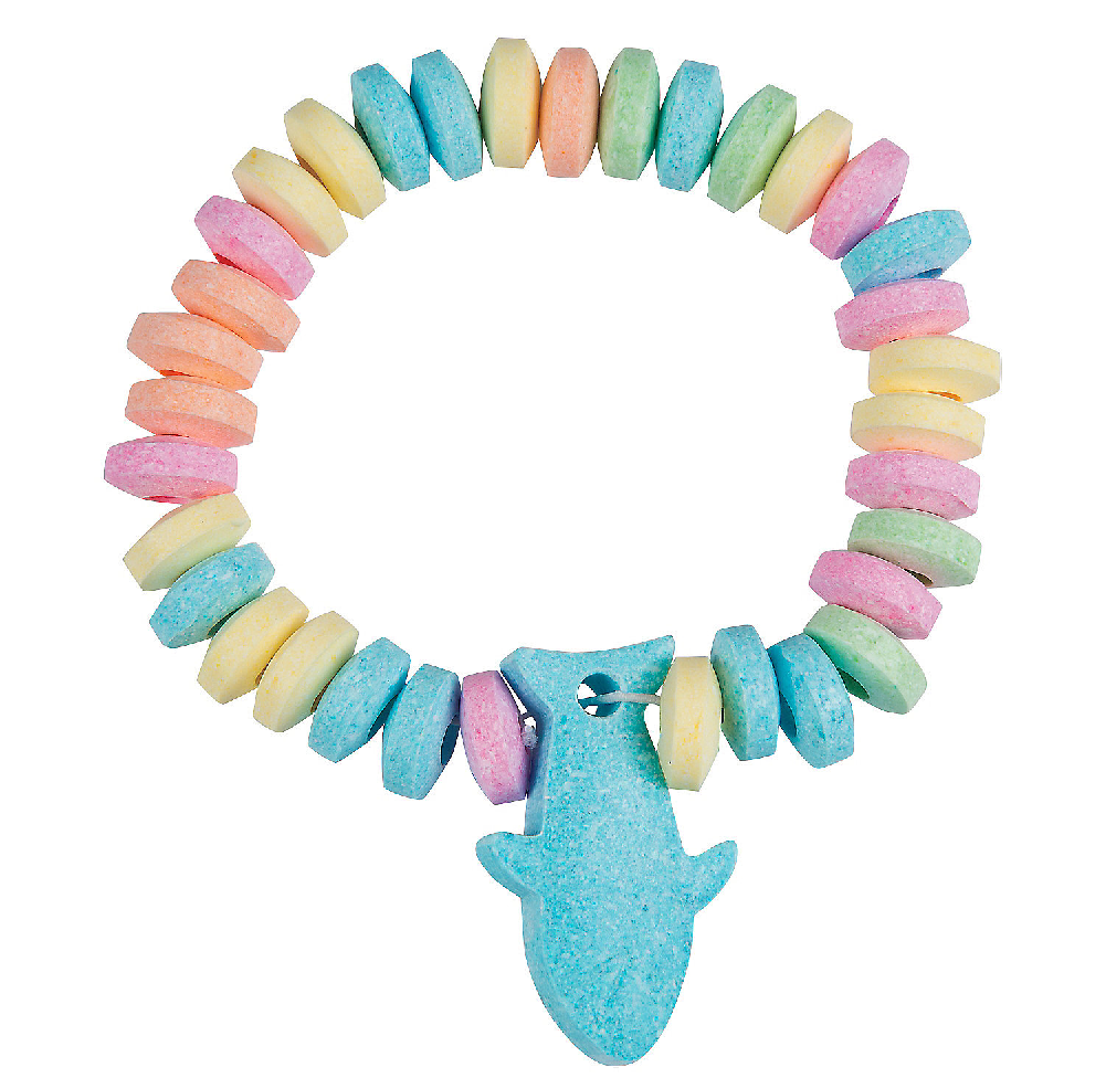 Shark-Shaped Hard Candy Bracelets – 12 Ct., Fruit Flavors, Individually ...