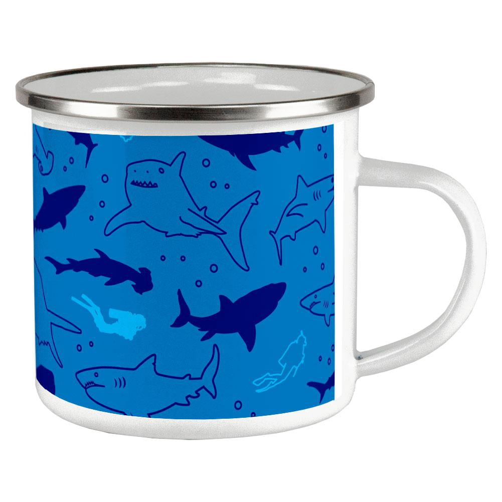 Shark Sharks Outline Repeat Pattern Camp Cup - Walmart.com