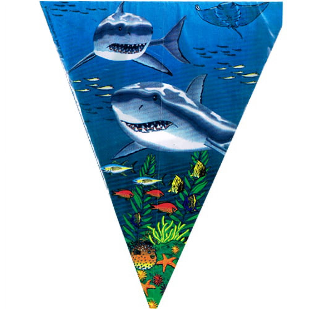 Shark 'Sharks!' Plastic Flag Banner (1ct) - Walmart.com
