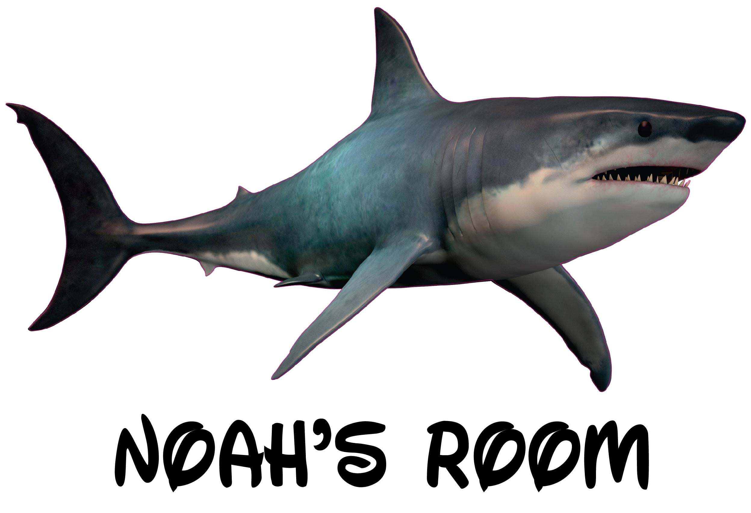 Shark Sharks Swimming Realistic Fish Customized Wall Decal - Custom ...