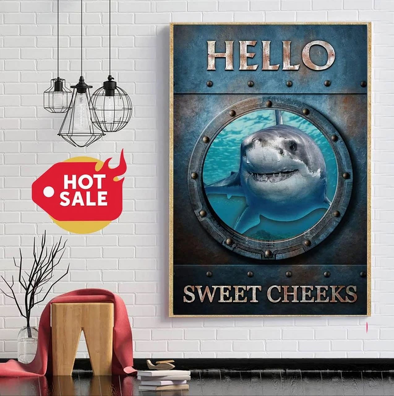 Shark Ship Window Hello Sweet Cheeks NO FRAMED POSTER Home Decor ...