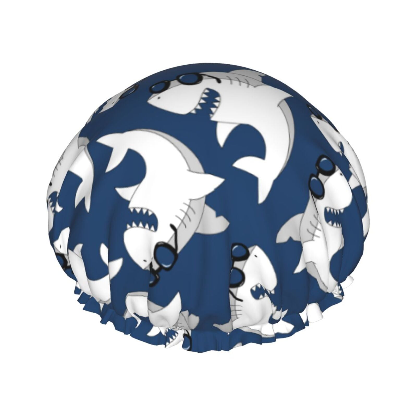 Shark Shower Cap Reusable Waterproof, Double Waterproof Layers Hair Cap ...