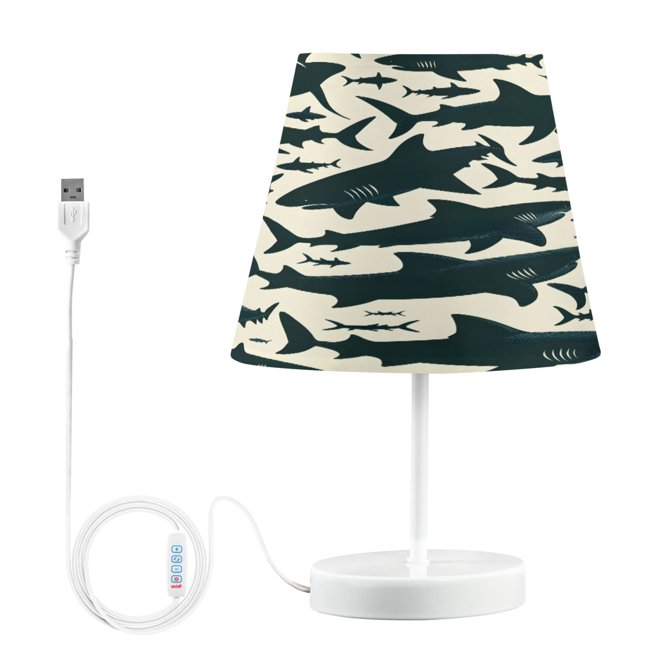 Shark Silhouette Desk Lamp LED Table Nightstand Lamps with 3 Color ...