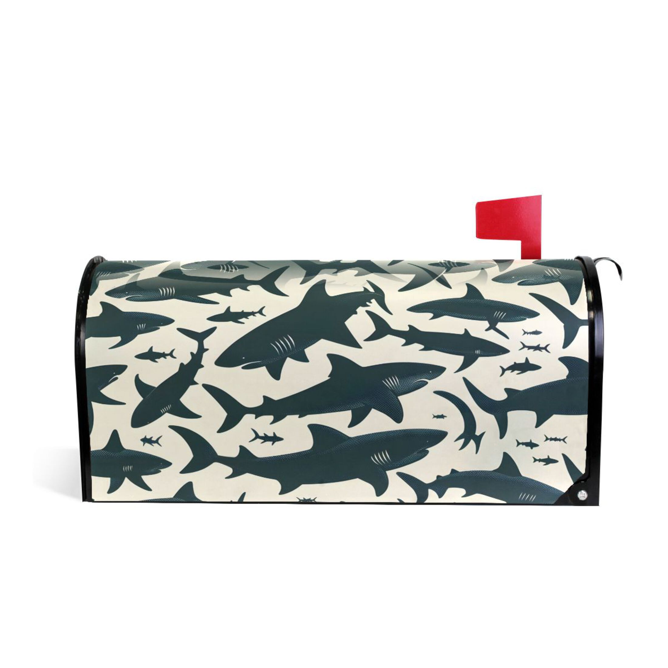 Shark Silhouette Mailbox Covers Magnetic Post Box Cover Wraps Standard ...