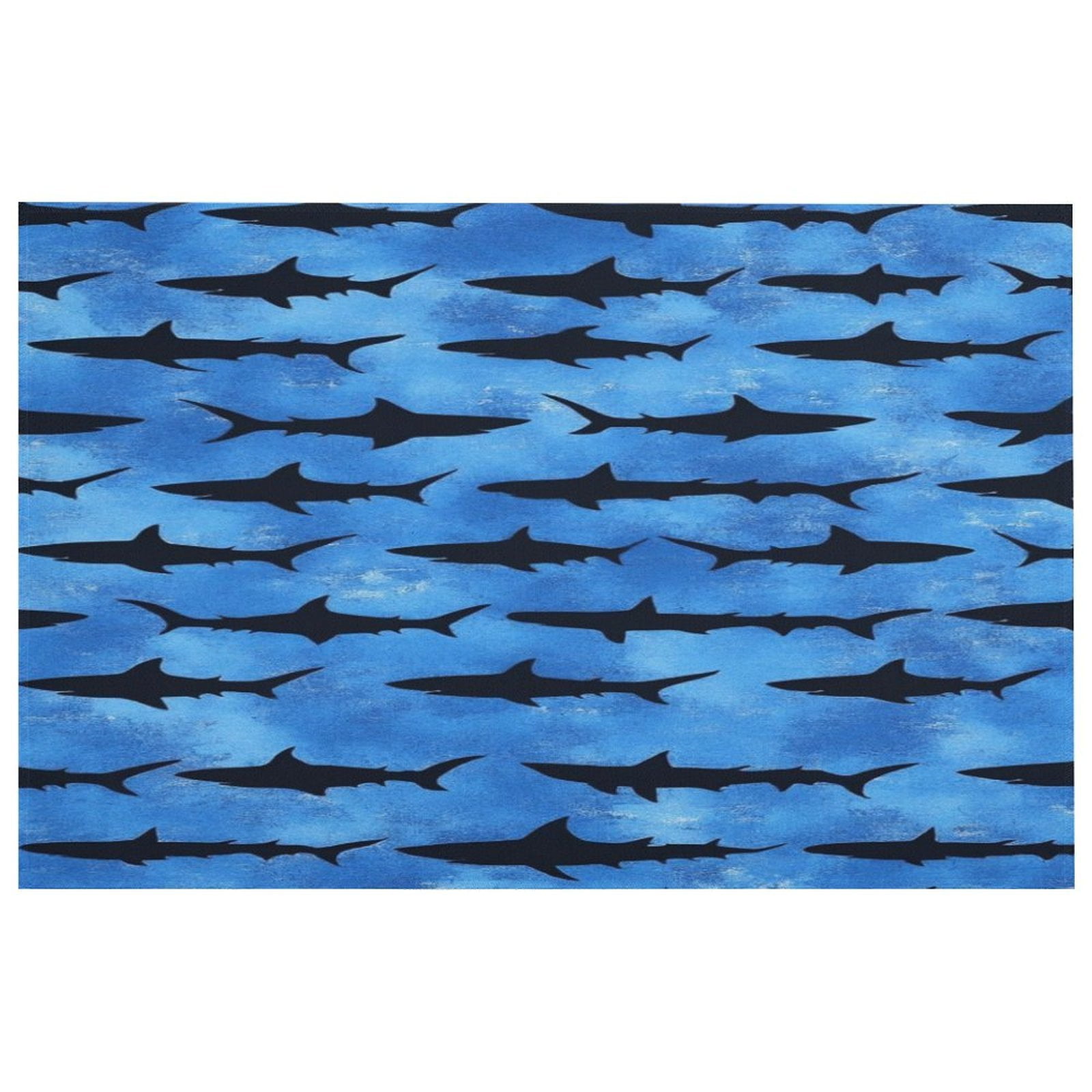 Shark Silhouette Ocean Blue Adult Home Decor Bedroom Living Room ...