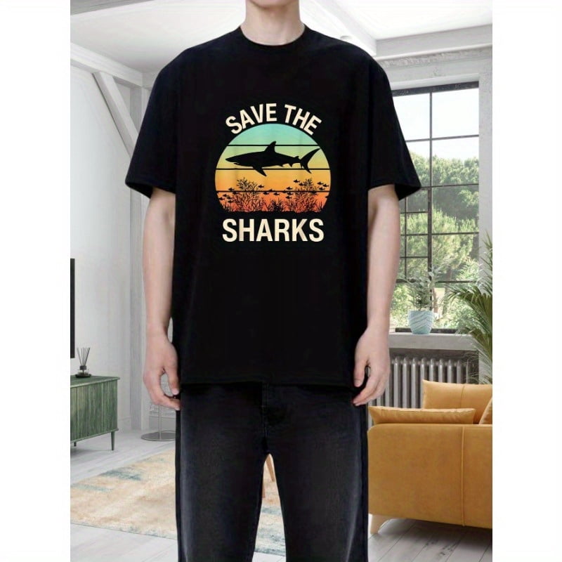 A Shark Silhouette in A Sunset Sea View, Paired with The Words SAVE THE ...