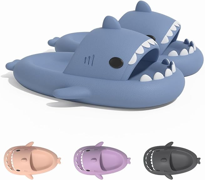 Shark Slides Cloud Slippers for Men and Women,Non-Slip Open Toe Slide ...