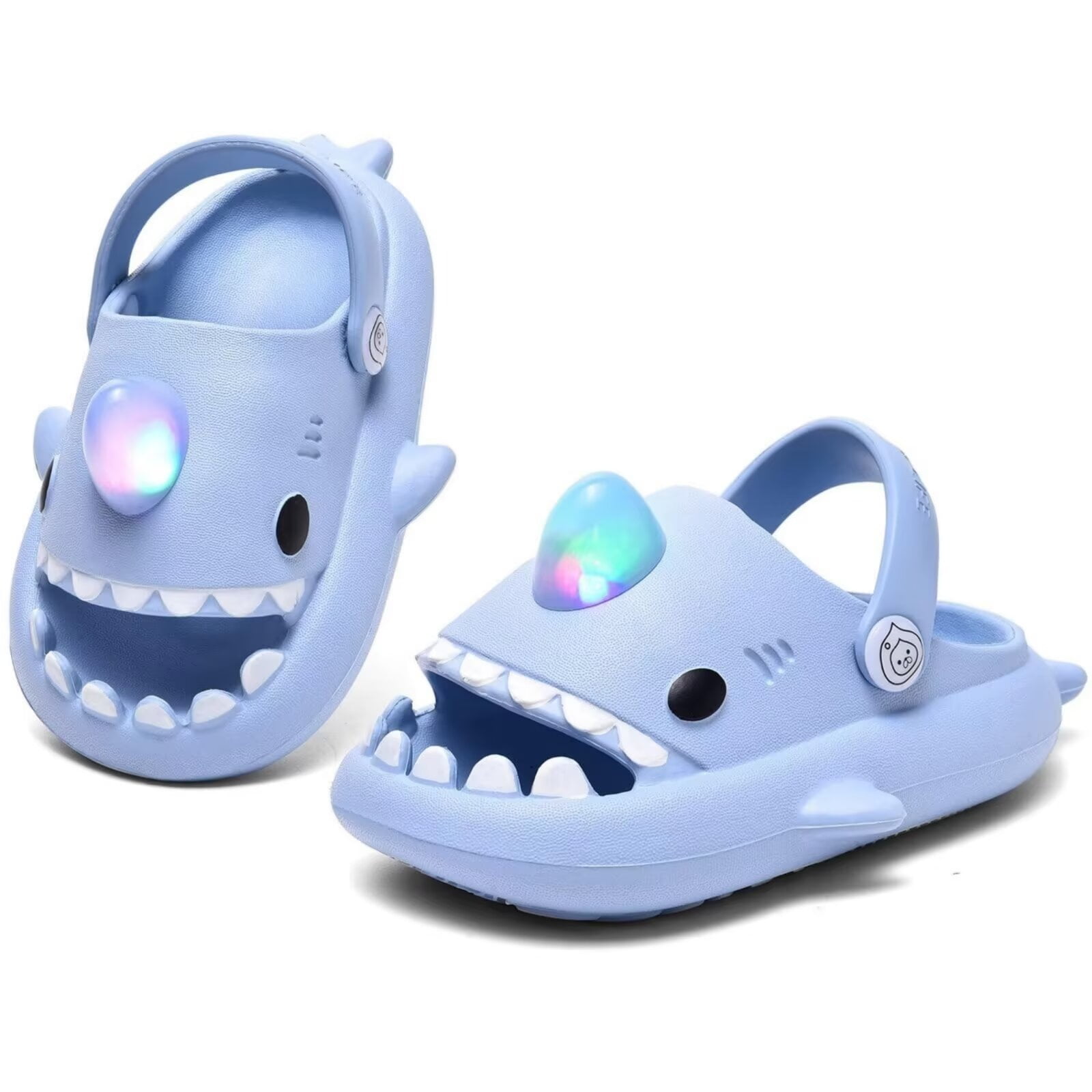 Shark Slides Kids Clogs LED Light up Garden Shoes Sharklas Boys Girls ...