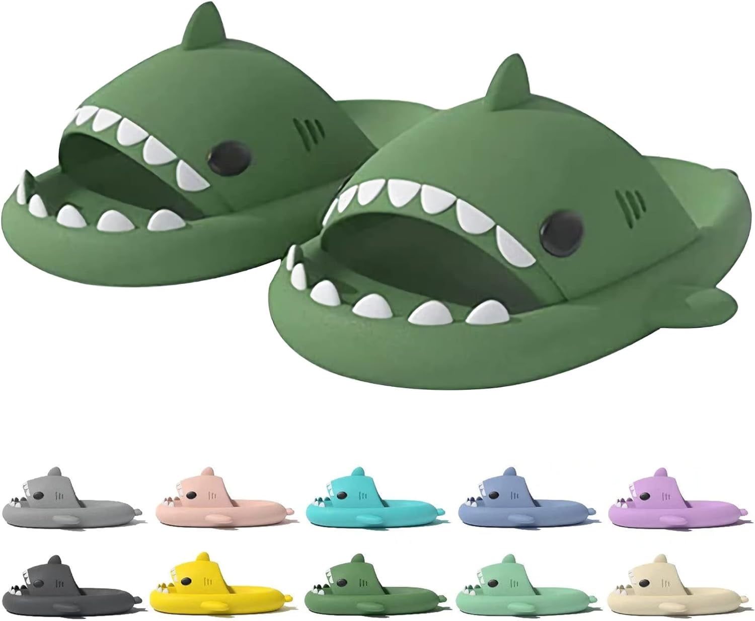 Shark Slides for Women and Men, Cute Shark Slippers Adult Youth Cloudy Summer Soft Lightweight ...