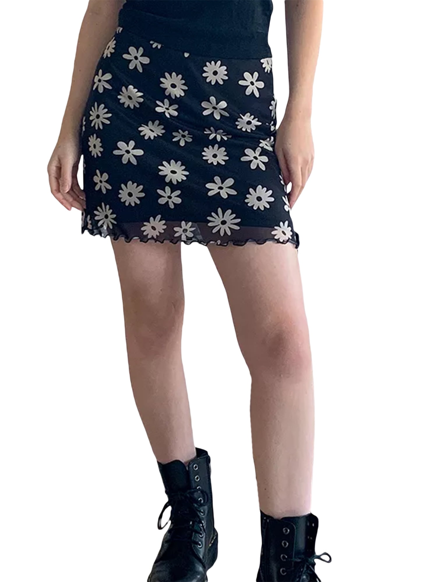 Shark Slippers Ladies Summer Skirt, Temperament Daisy/Oil Painting ...