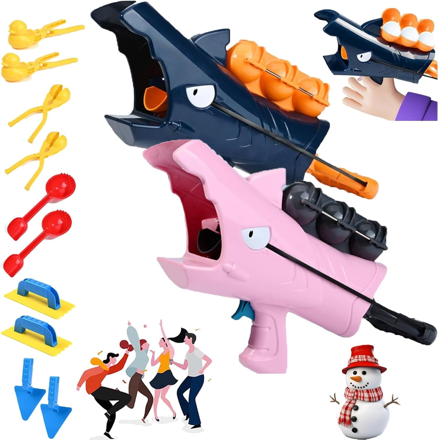 Shark Snowball Launching Toy, Shark Snowball Gun, Snowball Maker Toy ...