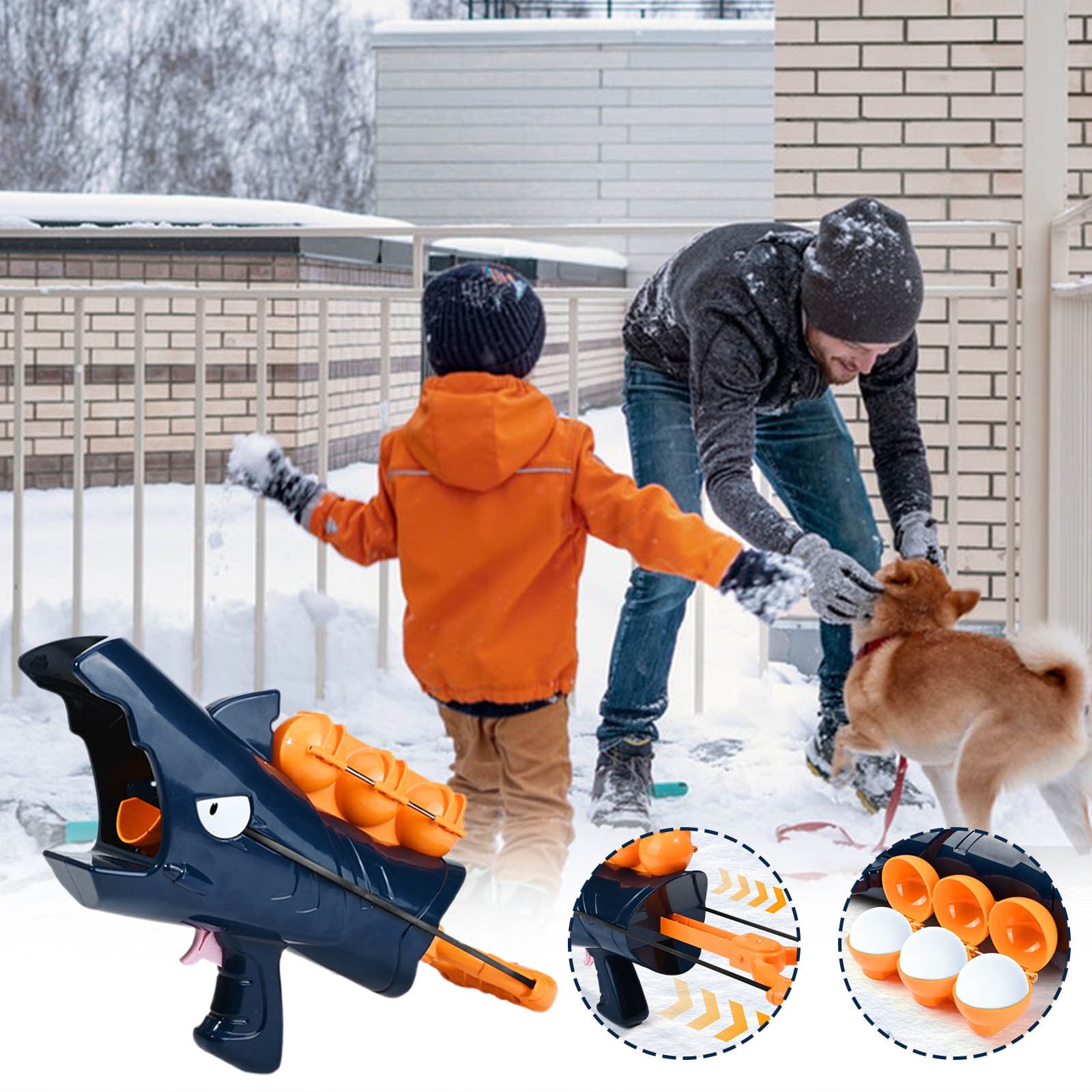 Shark Snowball Launching Toy, Snow Ball Maker Mold, Winter Outdoor Toys ...