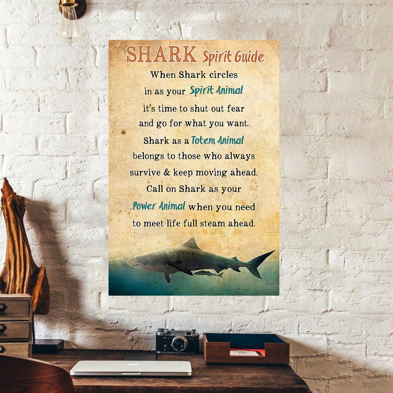 Shark Spirit Guide Poster Shark Poster gift for shark lover 24 x 36 ...