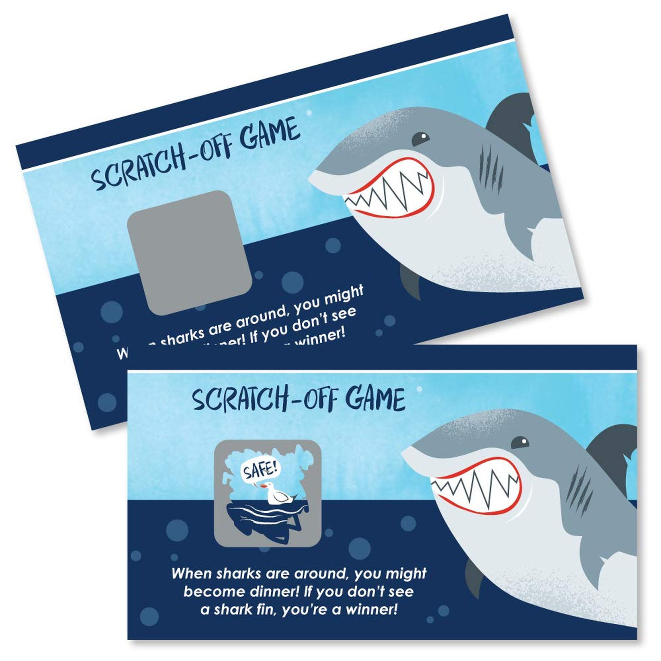Shark Splash Adventure Scratch-Off Cards for Epic Birthday Parties - 22 ...