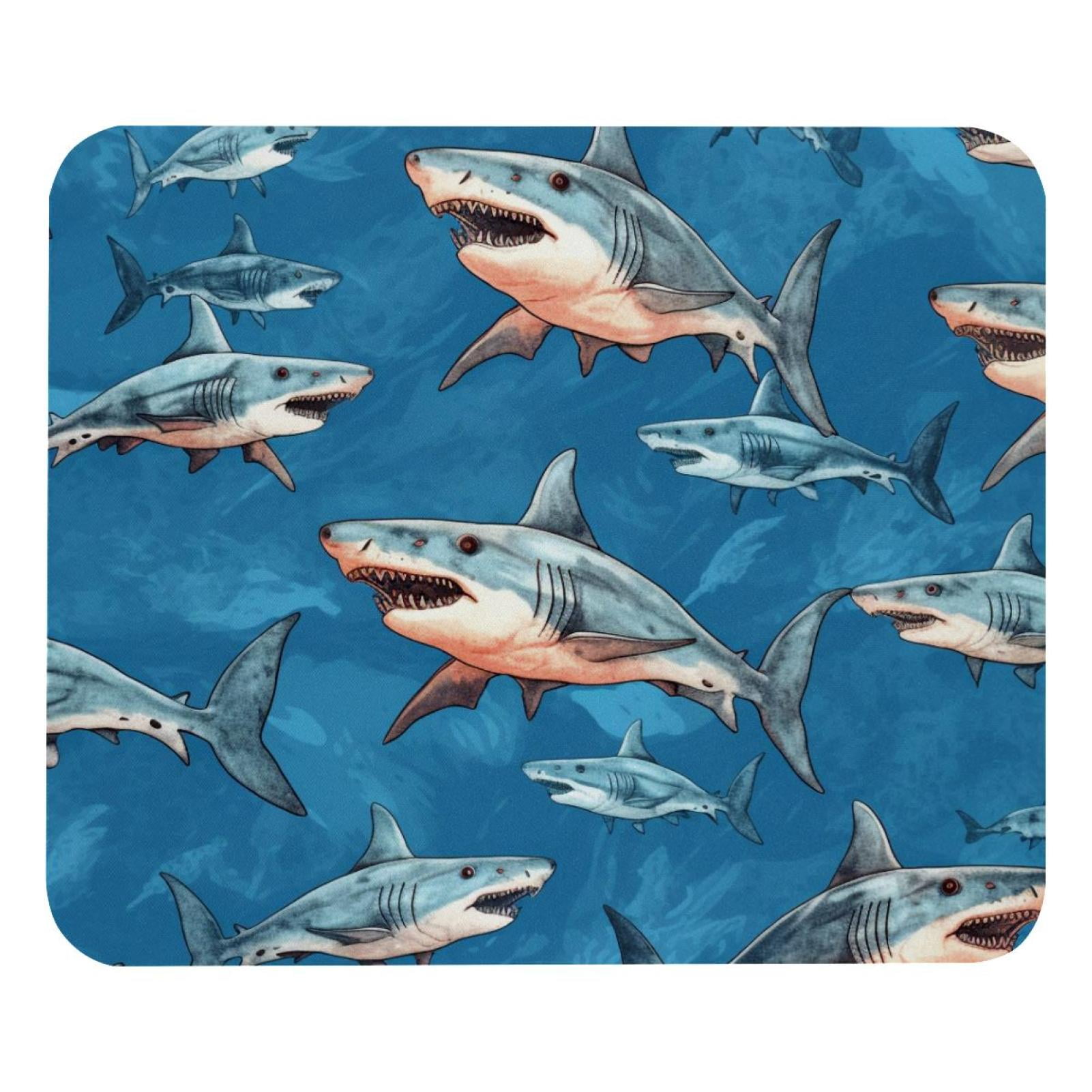 Shark Square Non-Slip Rubber Bottom Printed Desk Mat Mousepad for ...