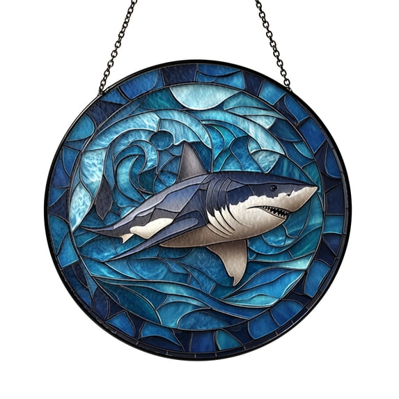 Shark Stained Glass Suncatcher – Blue Ocean Window Decor - Walmart.com