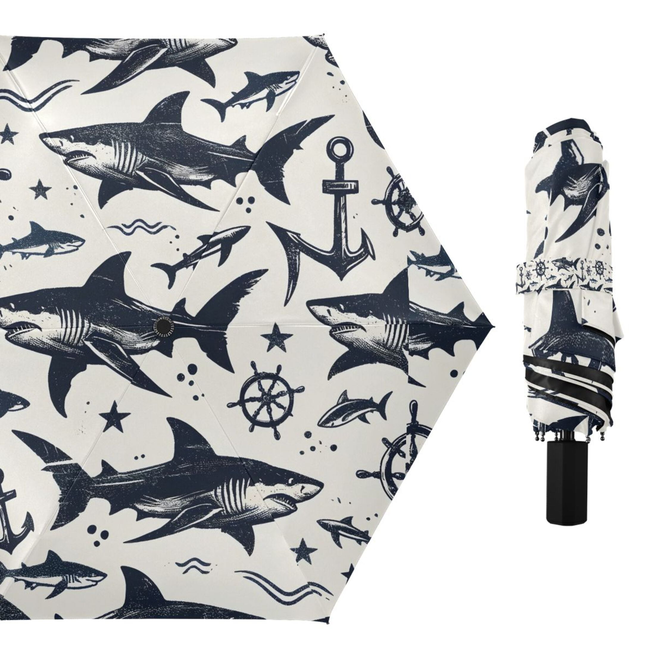 Shark Star Anchor Rudder Compact Sun Umbrella Windproof Travel ...