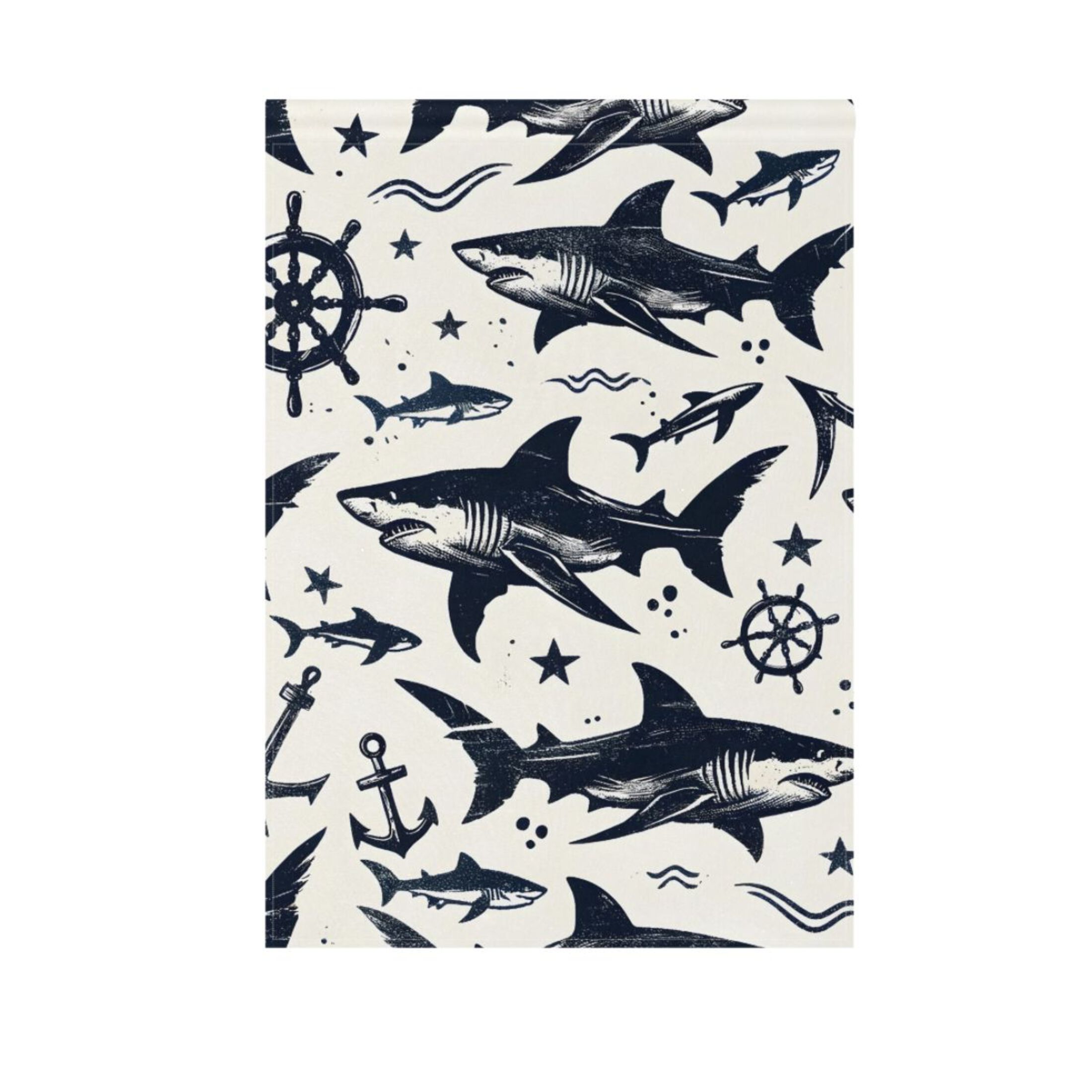 Shark Star Anchor Rudder Garden Flag 12"x18" Double-Sided Yard Flags ...