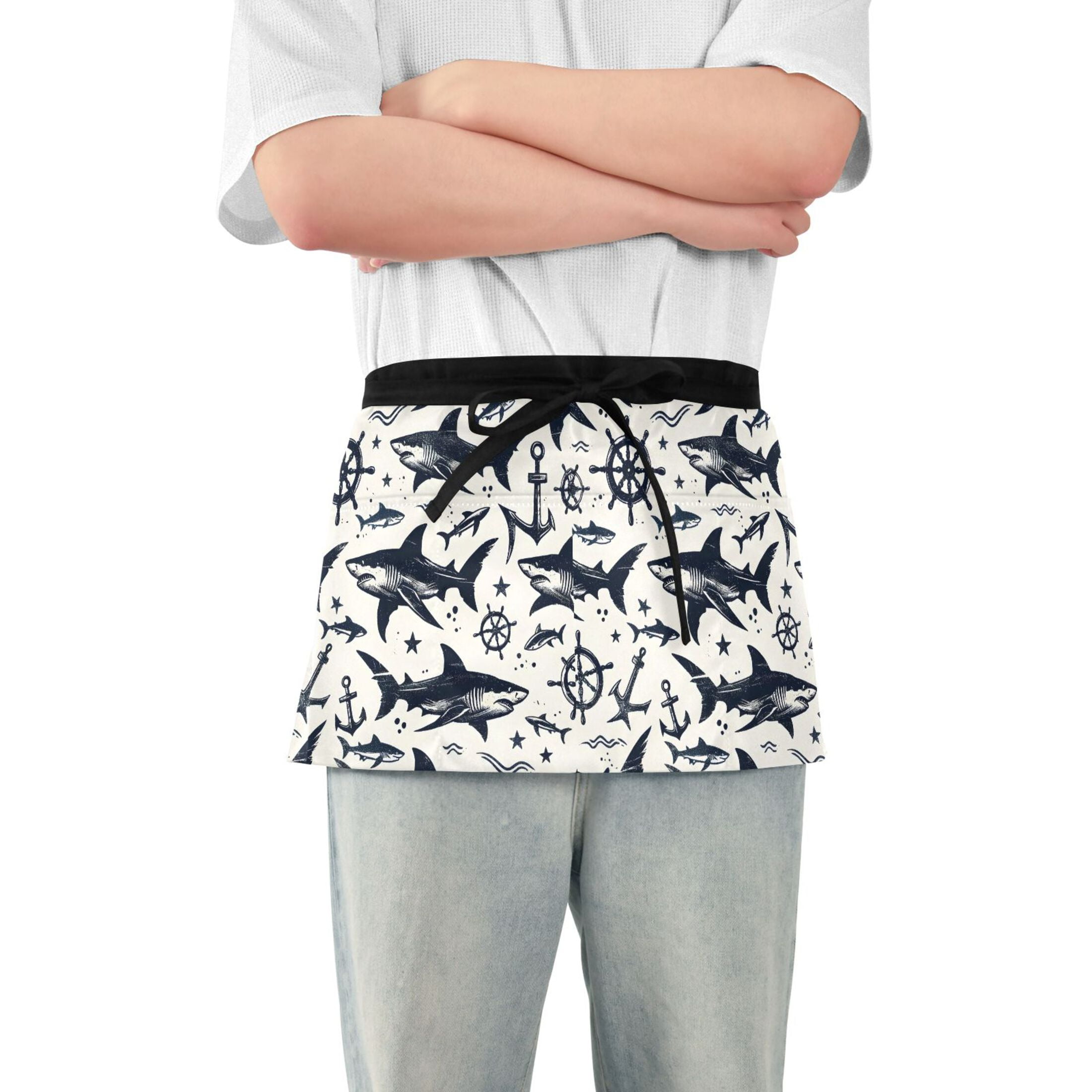 Shark Star Anchor Rudder Server Apron with 3 Pockets Waterproof ...