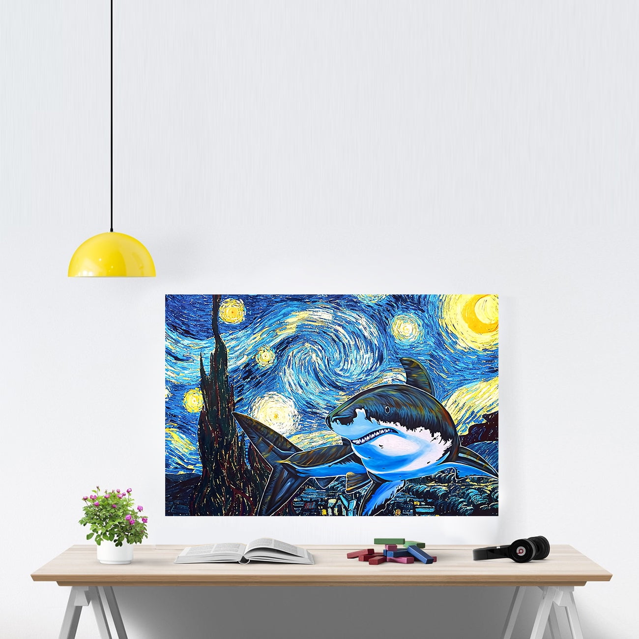 Shark Starry Night Poster Shark Poster gift for shark lover 11 x 17 ...