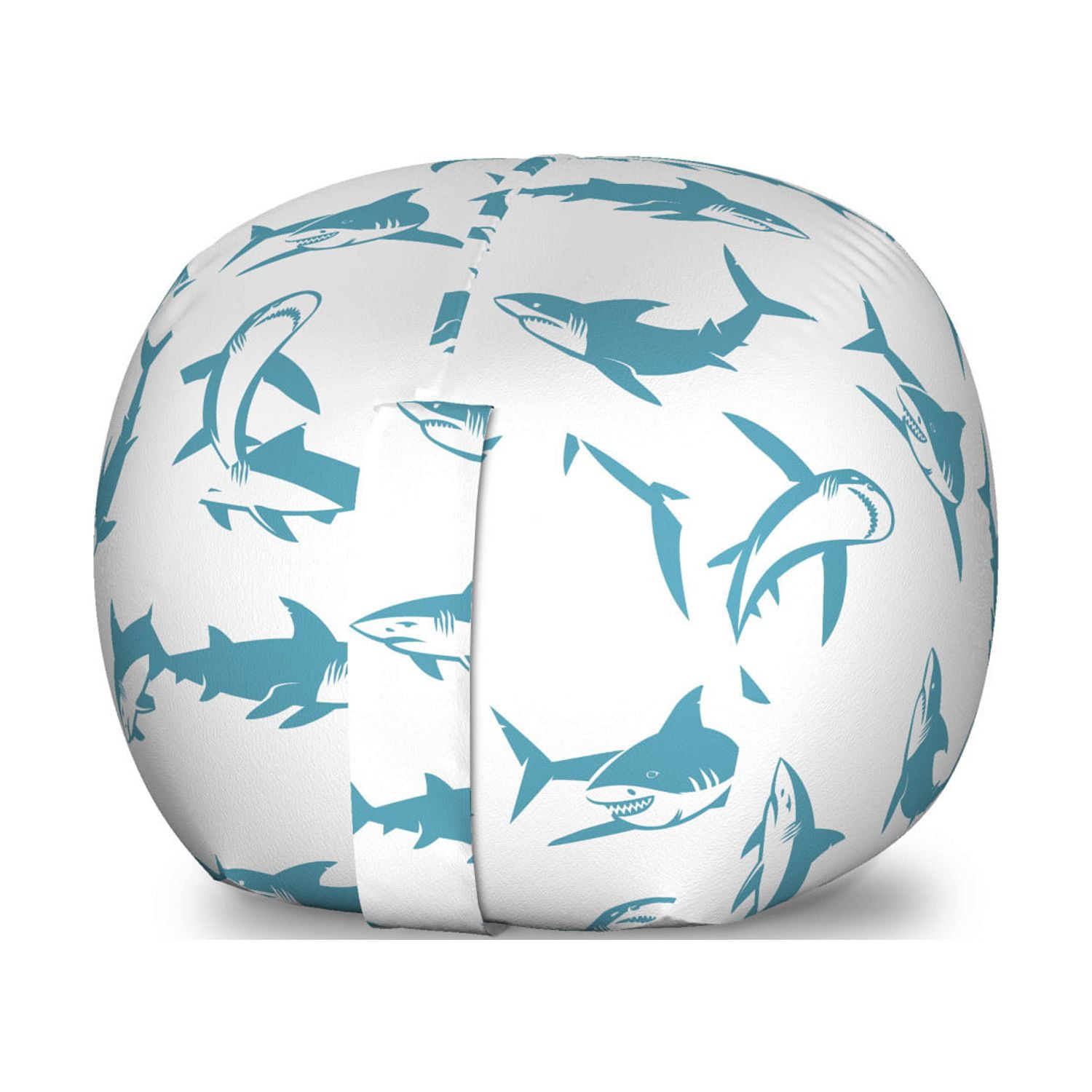 Shark Storage Toy Bag Chair, Scary Predators of the Seas Blue Fishes ...
