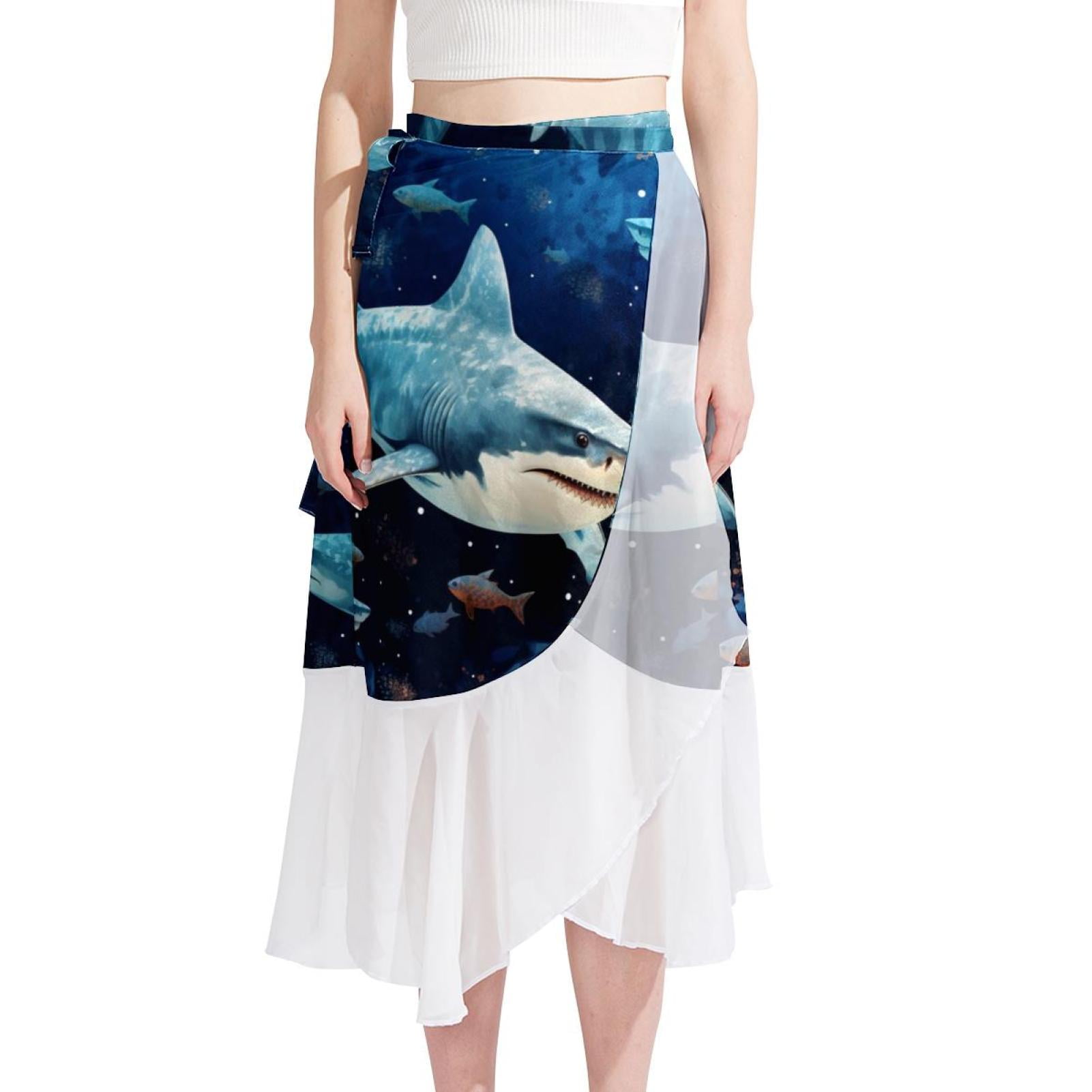 Shark Stylish Chiffon Summer Dresses for Women - Beach Attire - Walmart.com