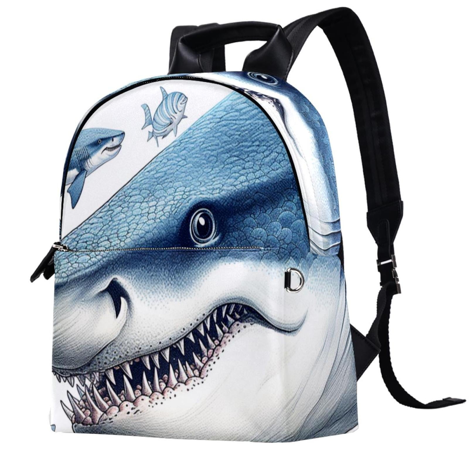Shark Stylish Leather Smart Backpack with Adjustable Shoulder Straps ...