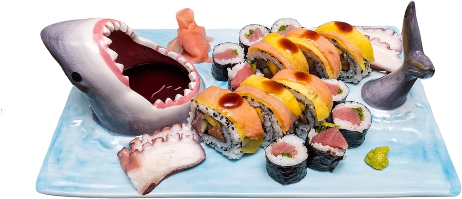 Shark Sushi Plate : Fun and Cute Sushi Shark Plate,Shark Plate for ...