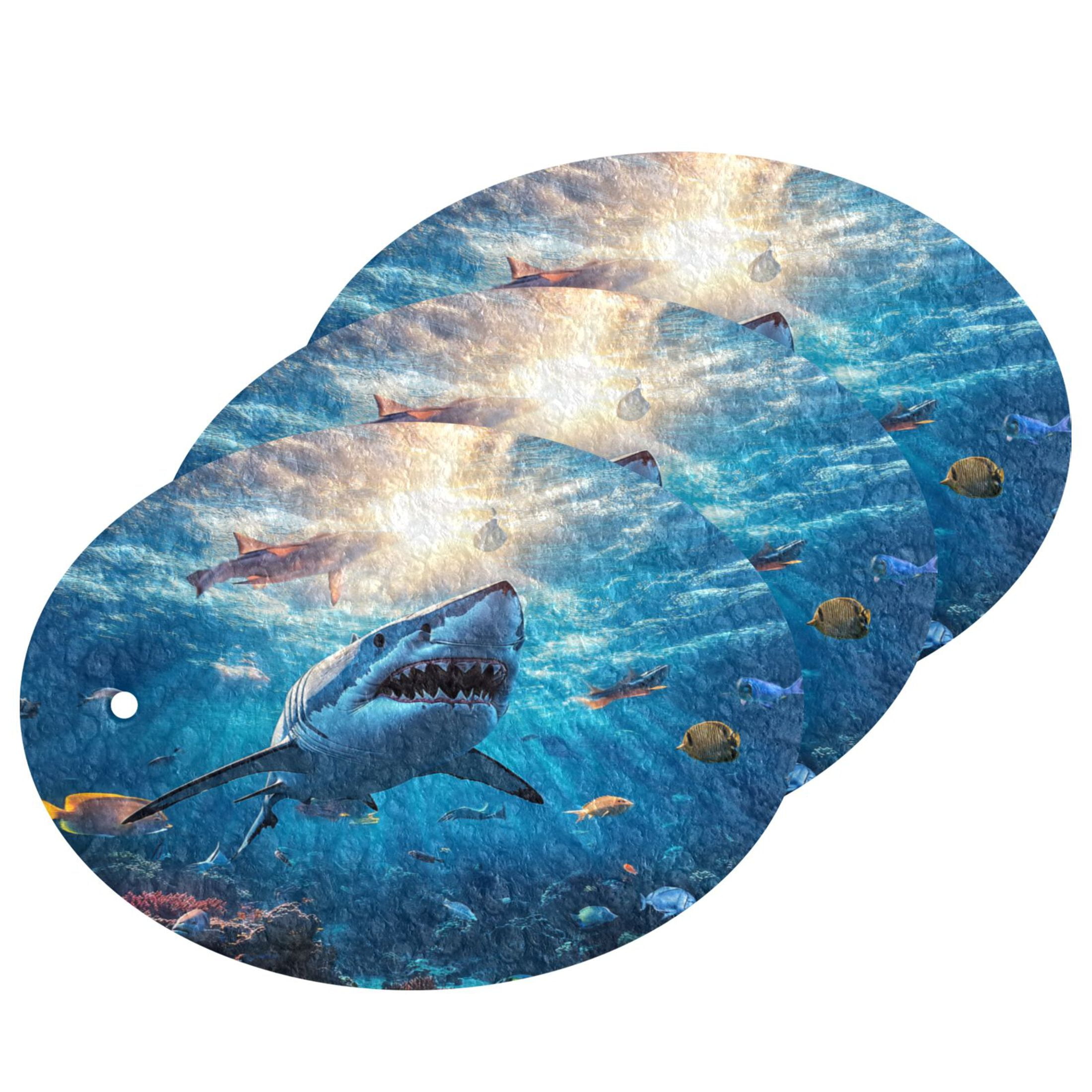 Shark Swimming in The Ocean 3 Pack Dish Sponges Bulk Natural Sponges ...
