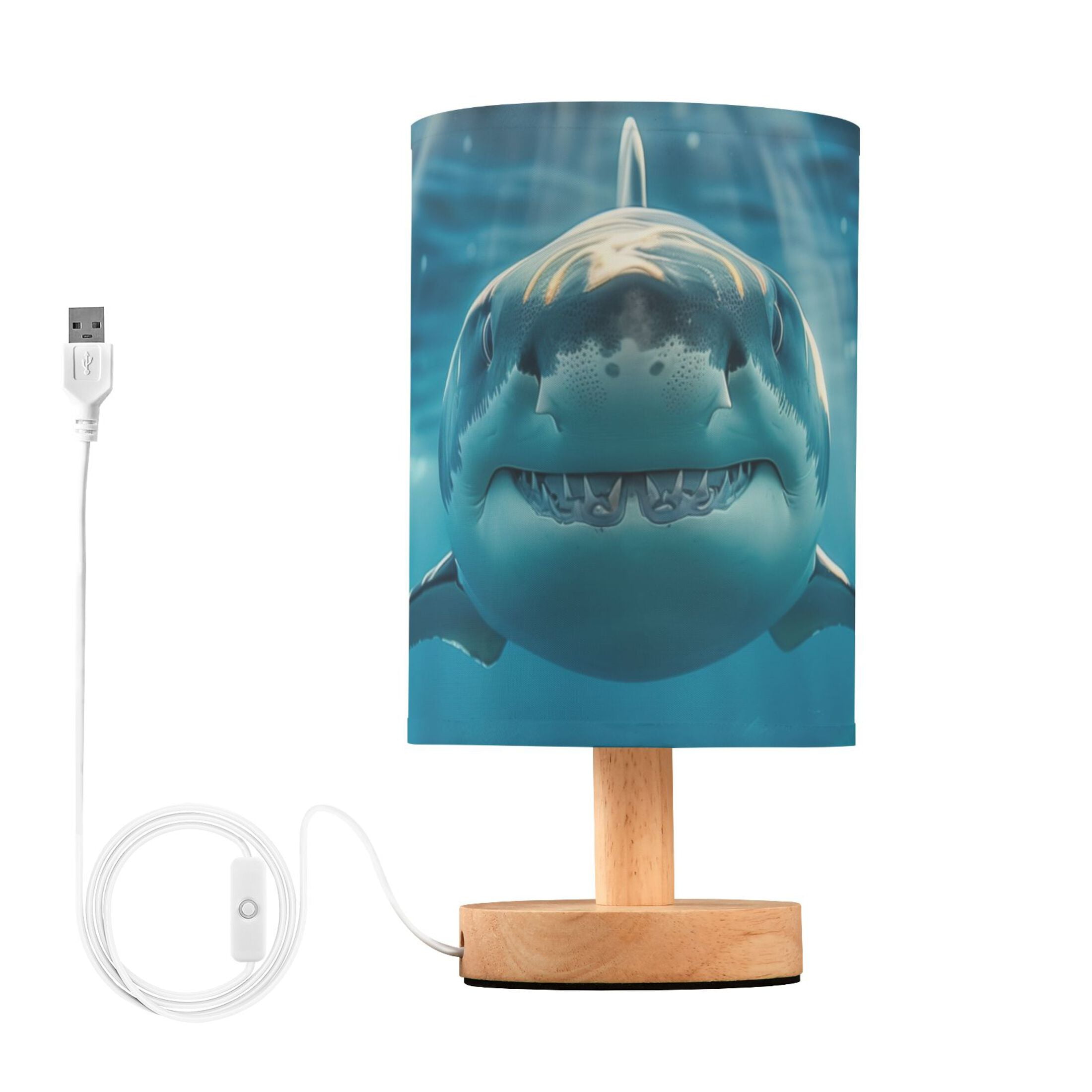 Shark Swimming Underwater Bedside Desk Lamp LED Table Nightstand Lamps ...