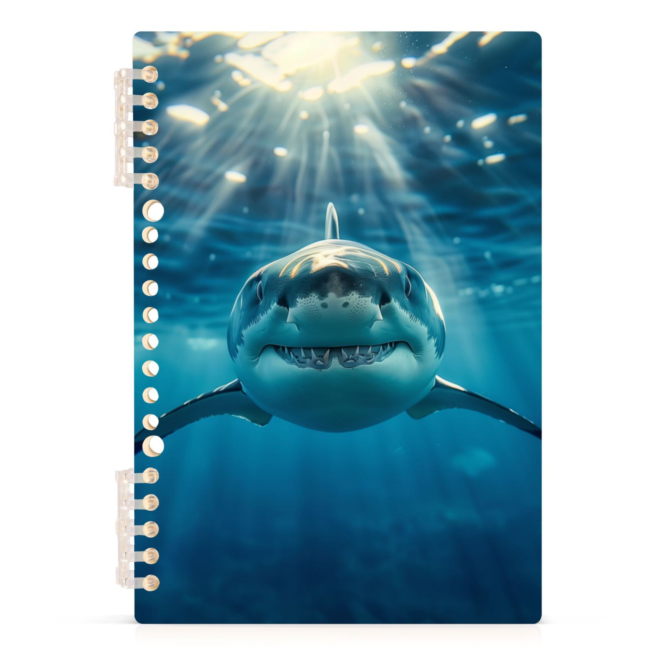Shark Swimming Underwater Spiral Notebooks 60 Sheets 120 Pages A5 ...