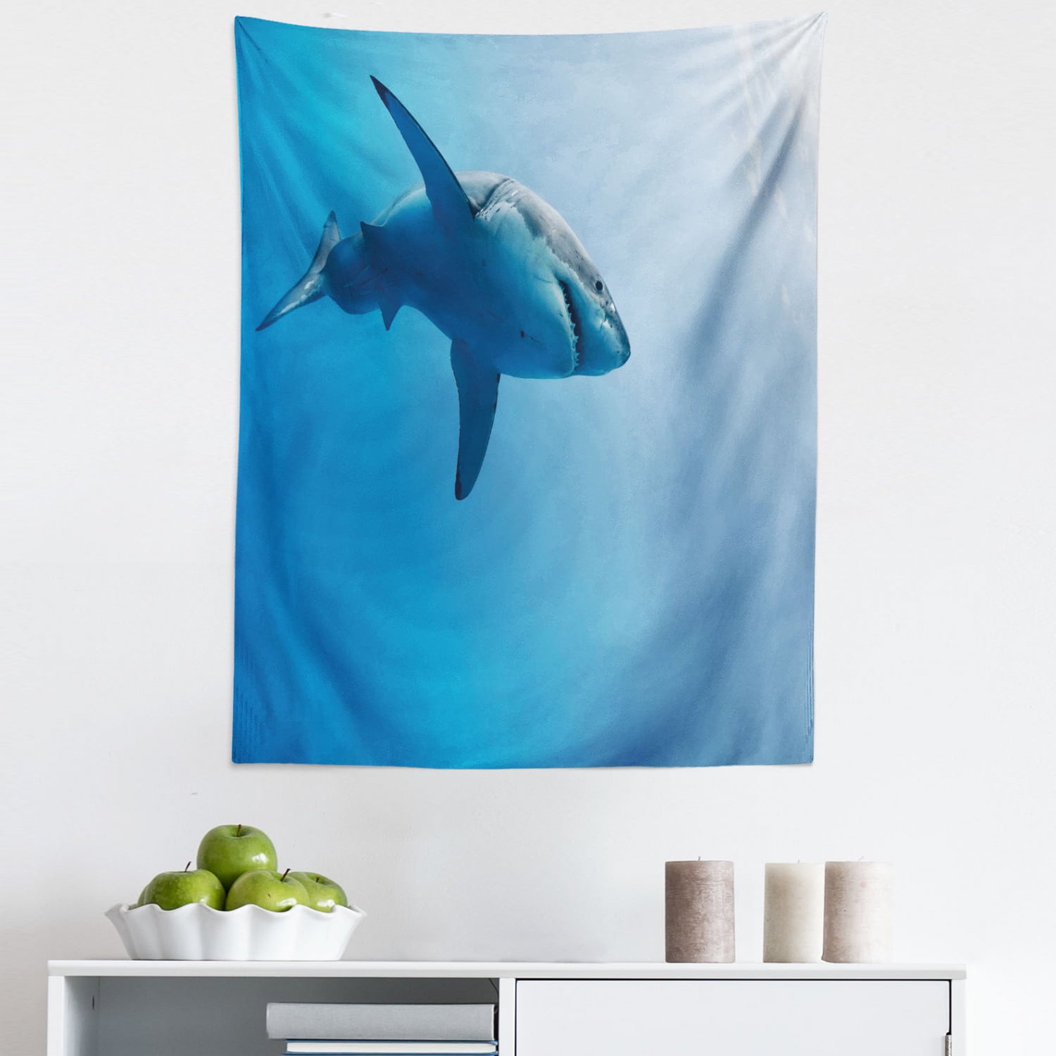 Shark Tapestry, Fish Swimming in the Ocean Underwater Beauty Tropical ...