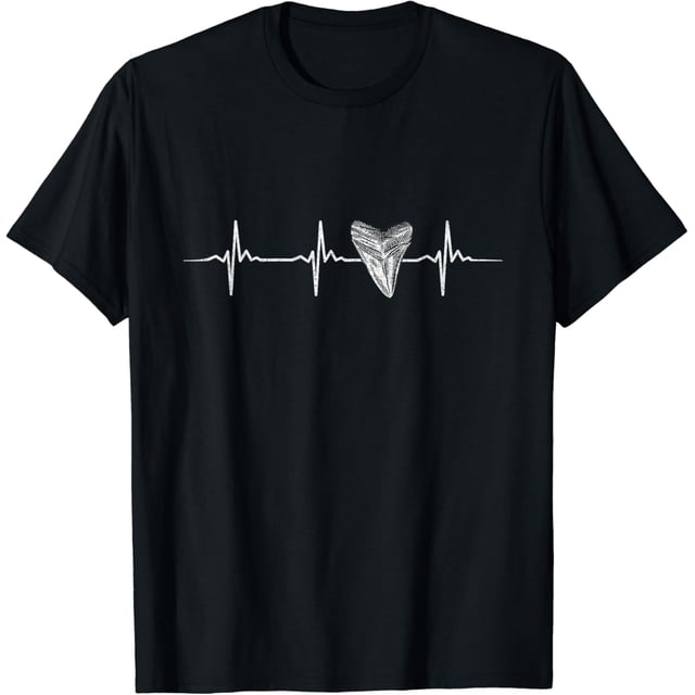 Shark Teeth Collector Fossil Hunter Heart EKG T-Shirt - Walmart.com