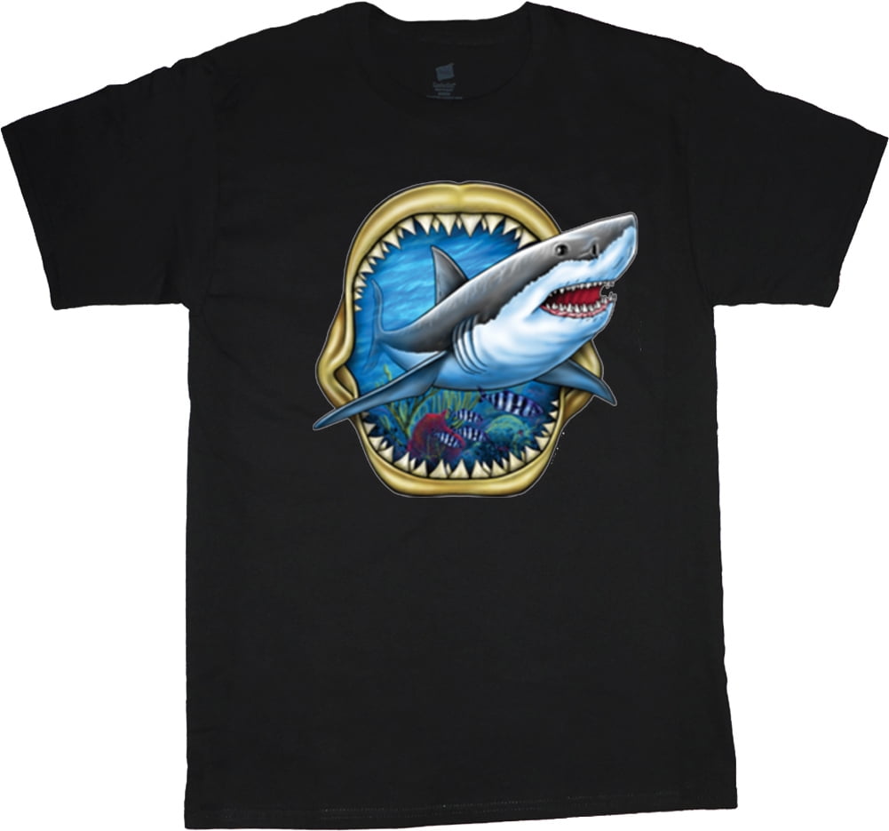 Shark Teeth Ocean Marine Life Sharks T-shirt Mens Graphic Tees Clothing ...