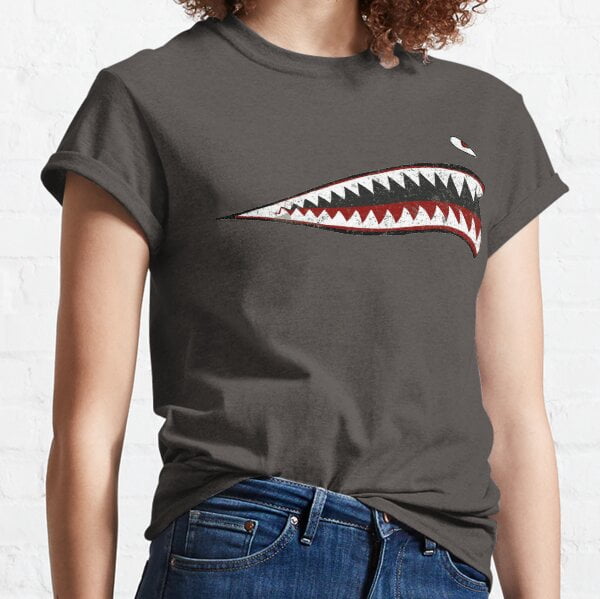 Shark Teeth P-40 Warhawk Nose Art WWII WW2 Airplane Vintage Classic T ...