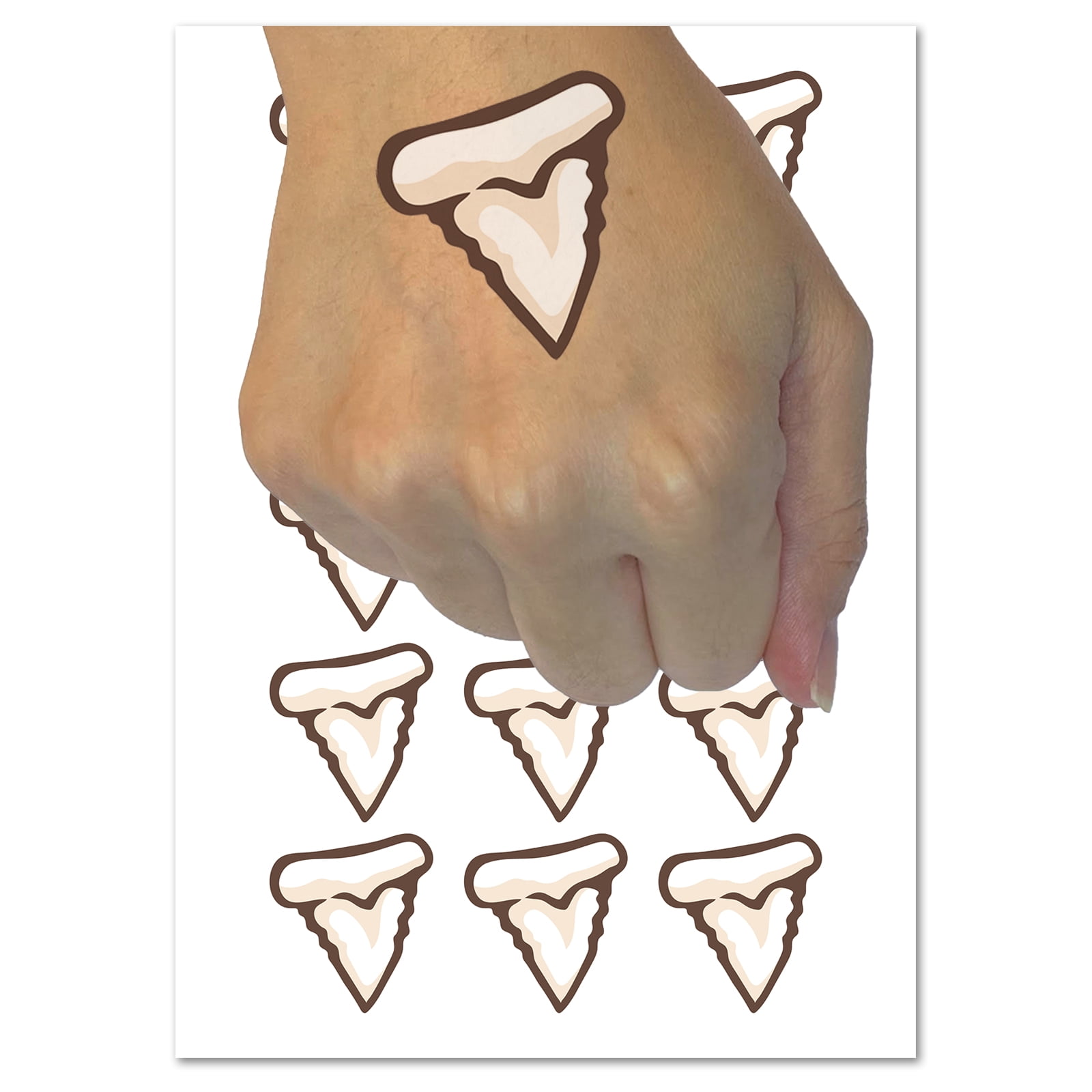 Shark Tooth Fang Water Resistant Temporary Tattoo Set Fake Body Art ...