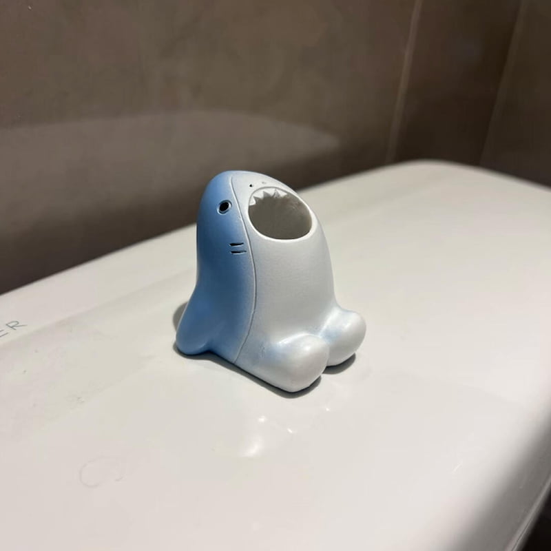 Shark Toothbrush Holder, Wall-Mounted Bathroom Organizer Rack, Cute ...
